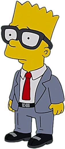 Bart Simpson With Glasses - (248x535) Png Clipart Download