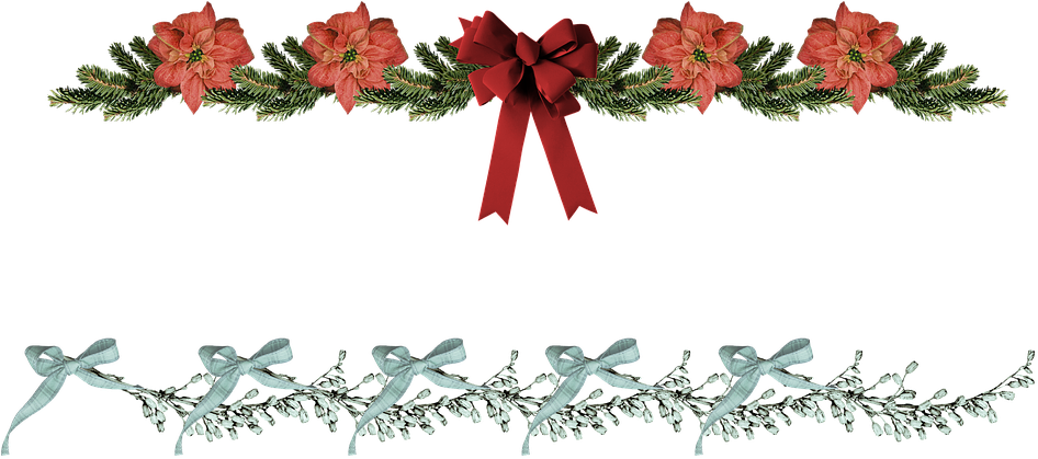 Floral Christmas Cliparts - Christmas Horizontal Border - (960x451) Png ...