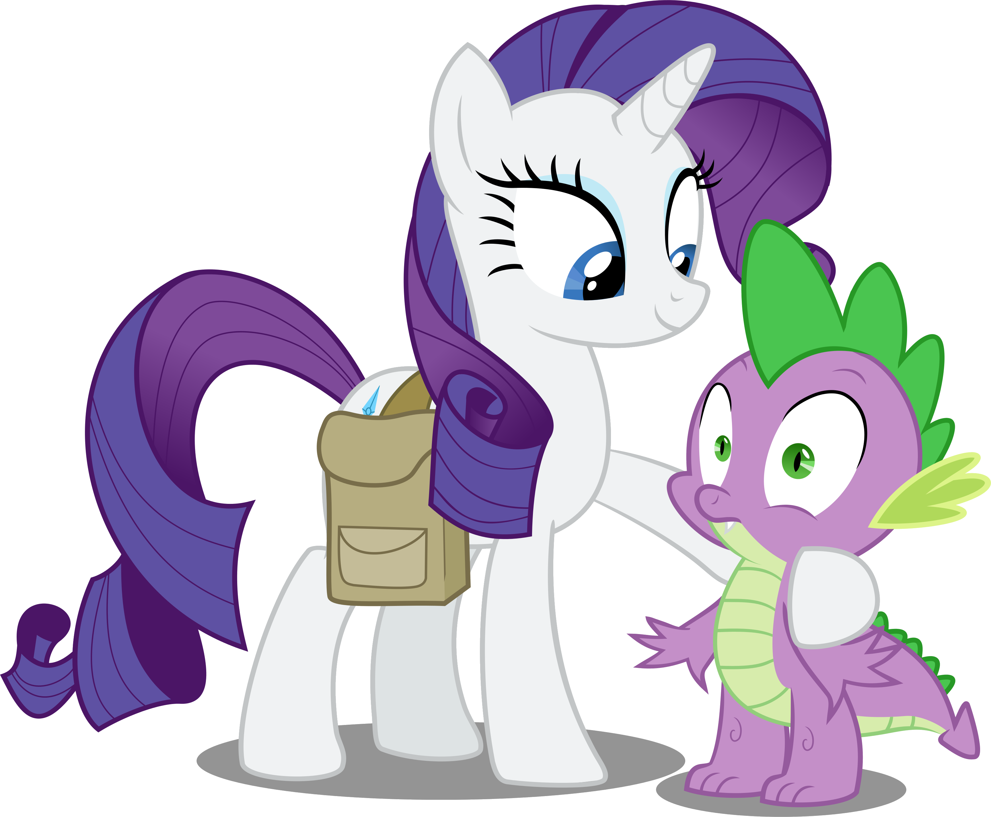 Rarity And Spike - Pony Friendship Is Magic Rarity - (3455x2849) Png ...