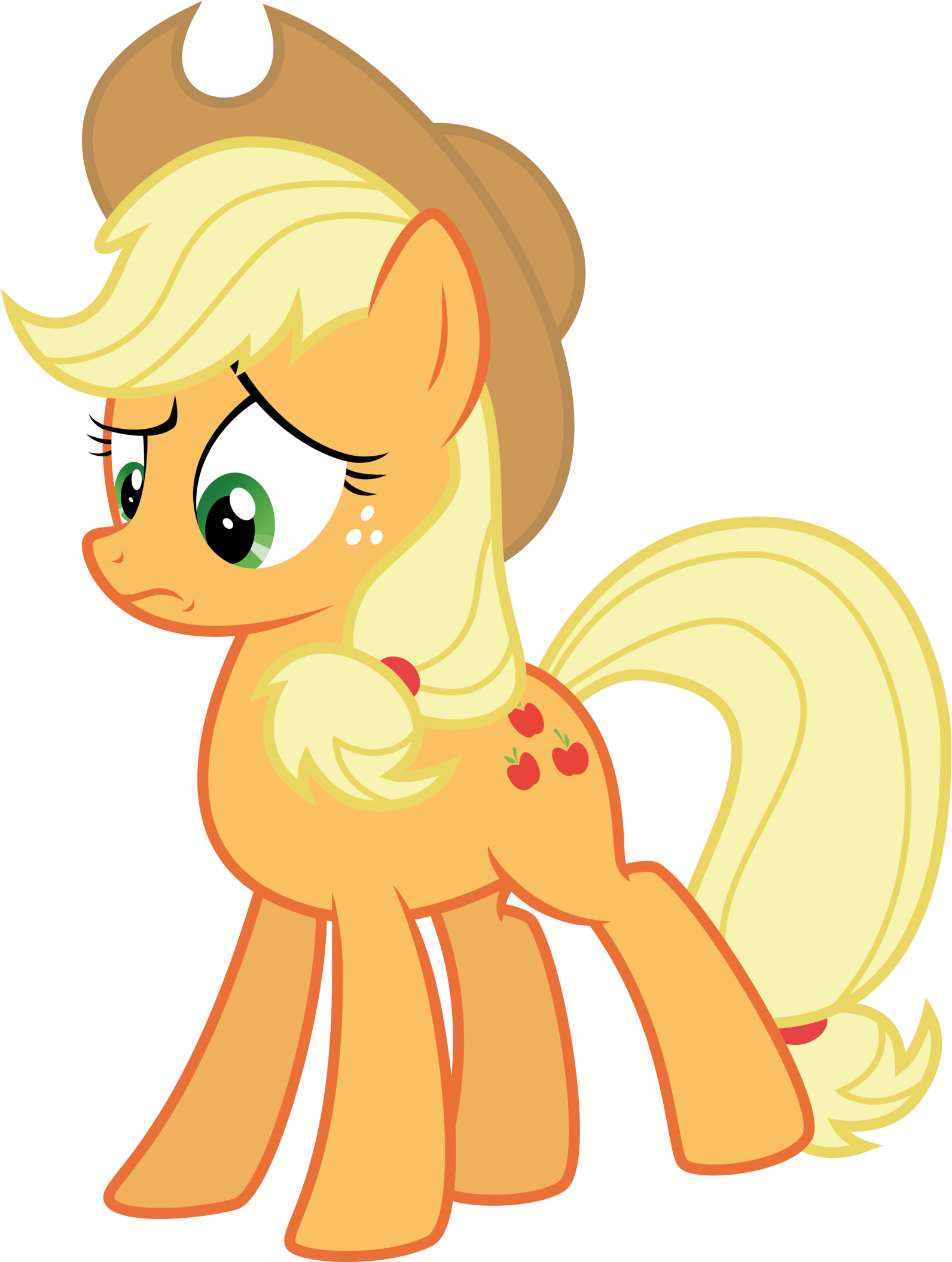 'what The Hay' By Thatguy1945 - Mlp Applejack Sad - (1600x2109) Png ...