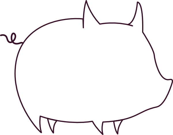 Pig Outline Clip Art At Clker Com Vector Clip Art Online - Pig Outline ...