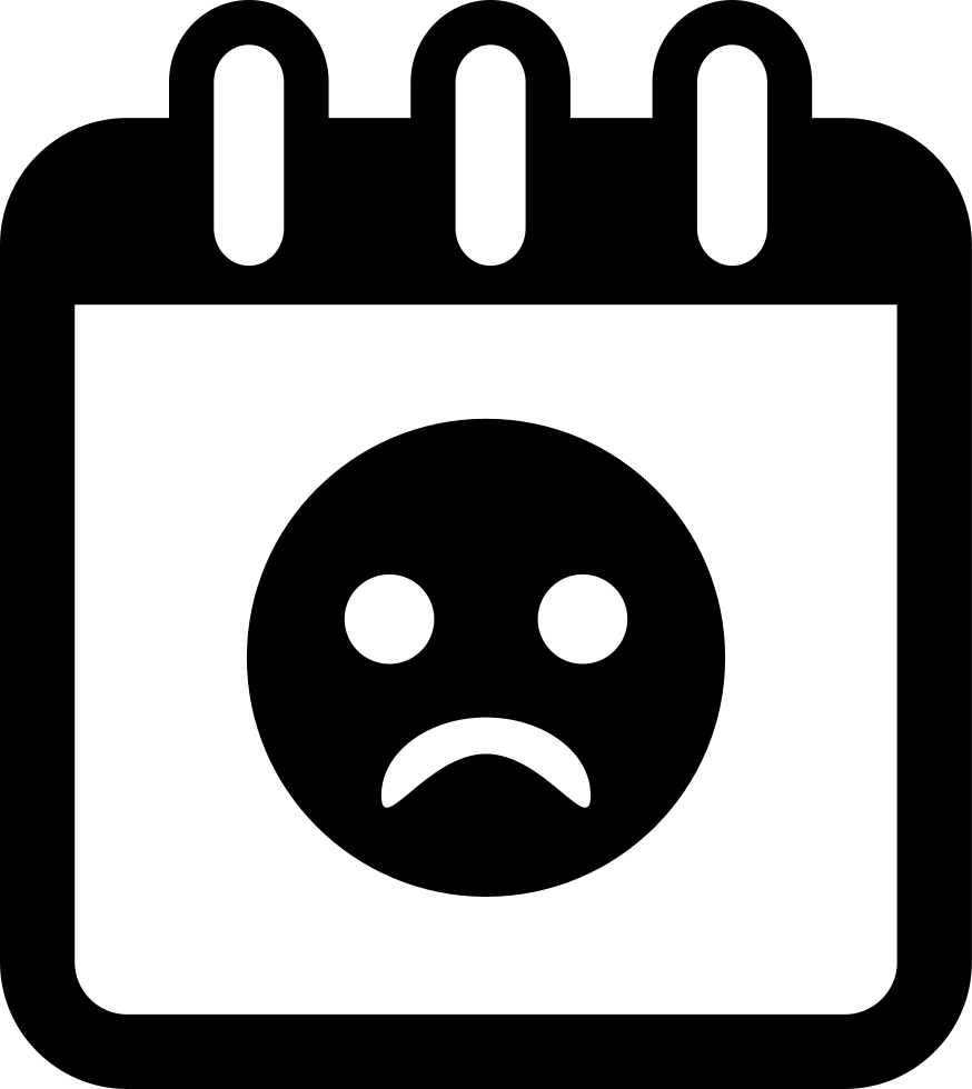 Sad Face On Calendar Page Comments - Calendar - Full Size PNG Clipart ...
