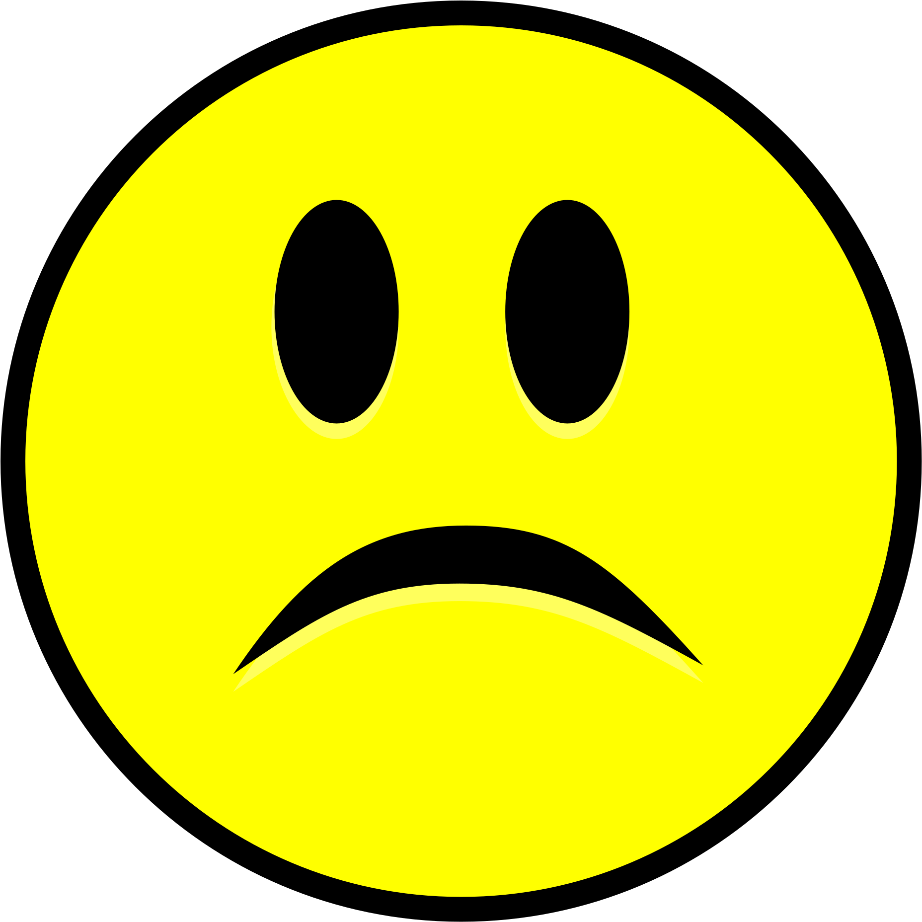 Sad Smiley Simple Yellow - Sad Smiley Png - (2400x2400) Png Clipart ...