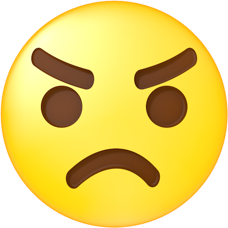 Angry / Resentful - Frown Emoji - Full Size PNG Clipart Images Download