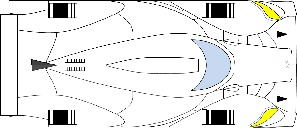 The - Lmp1 Cars Top View - (1249x538) Png Clipart Download