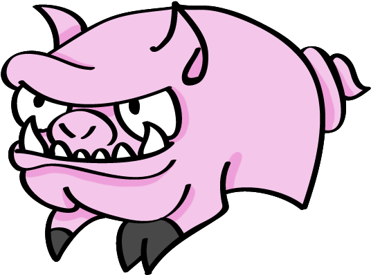 Cartoon Pig - Evil Cartoon Pig Face - (583x423) Png Clipart Download