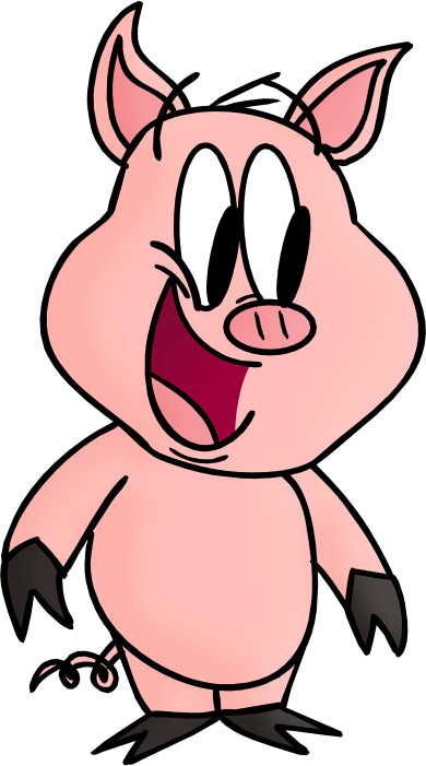 Colored Pig Drawing By Cartoonsbykristopher - Cartoon - (390x701) Png ...