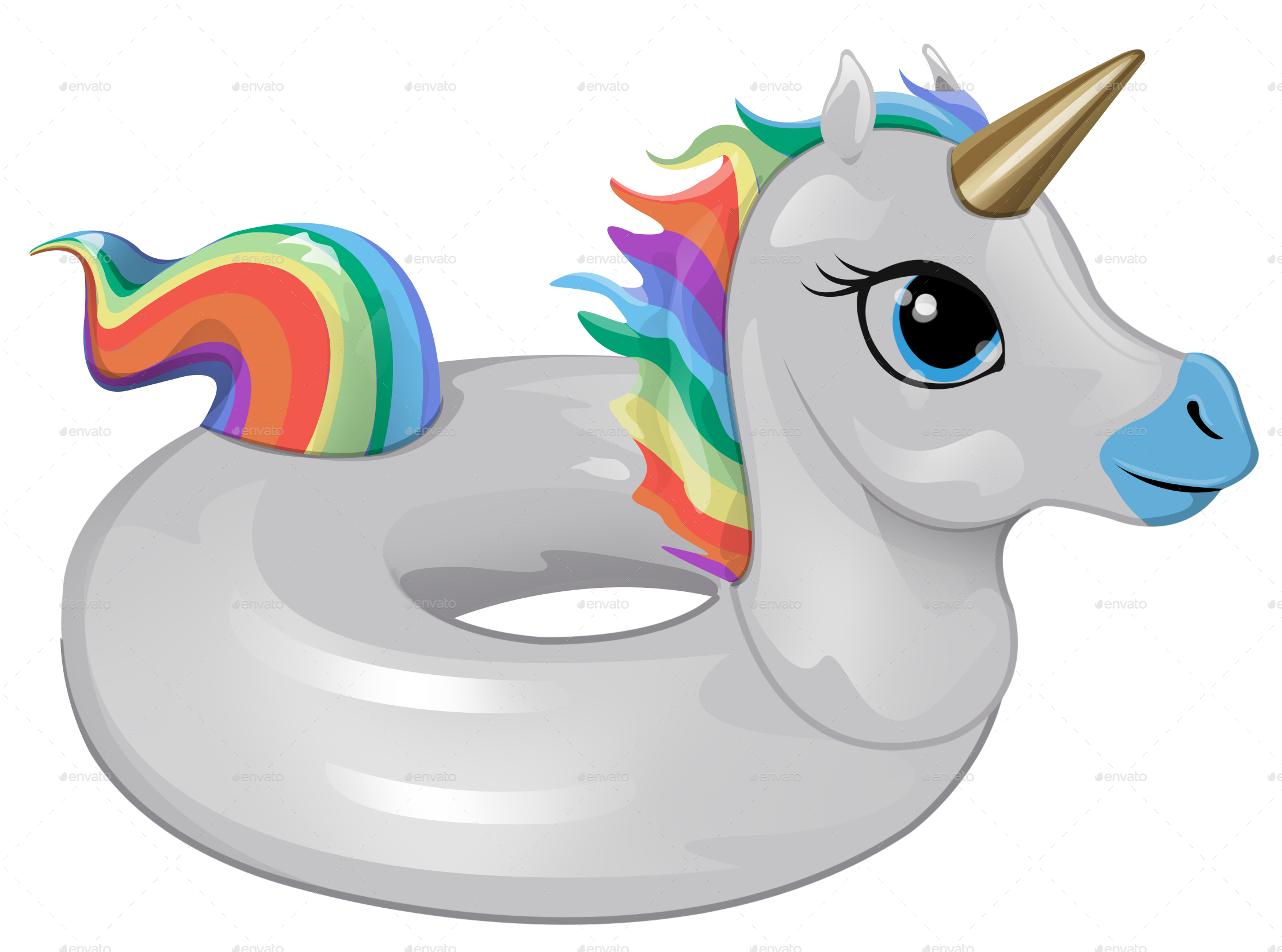 Rainbow Unicorn Float - Pool Float Transparent Background - (2228x1655 ...