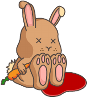 Dead Rabbit Clipart - Cartoon - (400x400) Png Clipart Download