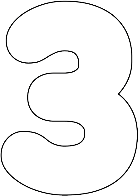 Printable Number - Number 3 Black And White - Full Size PNG Clipart ...