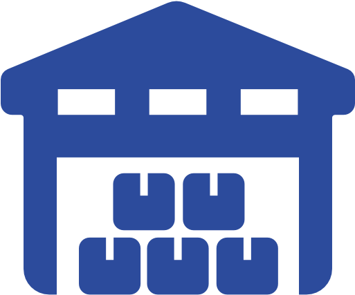 Warehousing - Warehouse Icon Dark Blue - (512x512) Png Clipart Download
