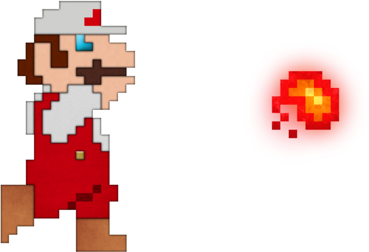 8 Bit Fire Flower Mario - (1024x580) Png Clipart Download