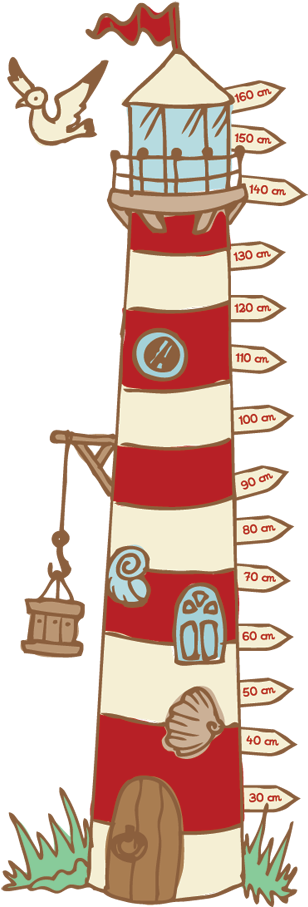 Lighthouse Height Chart Decal - Love The Sea Shower Curtain - (374x908 ...