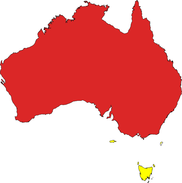 Australia Map Red - Full Size PNG Clipart Images Download