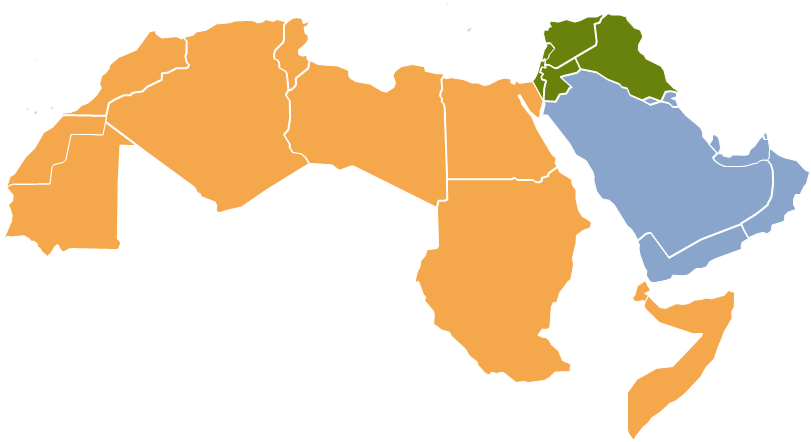 Middle East Map And North Africa Region - (811x442) Png Clipart Download