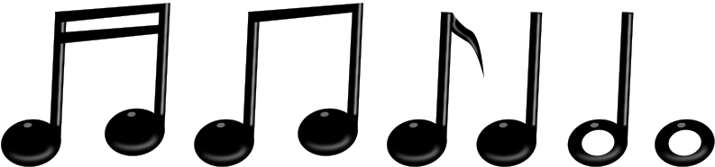 List Of All The Music Notes - (800x196) Png Clipart Download
