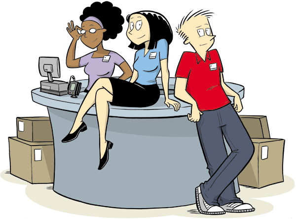 444 In Retail - Cartoon - (600x444) Png Clipart Download