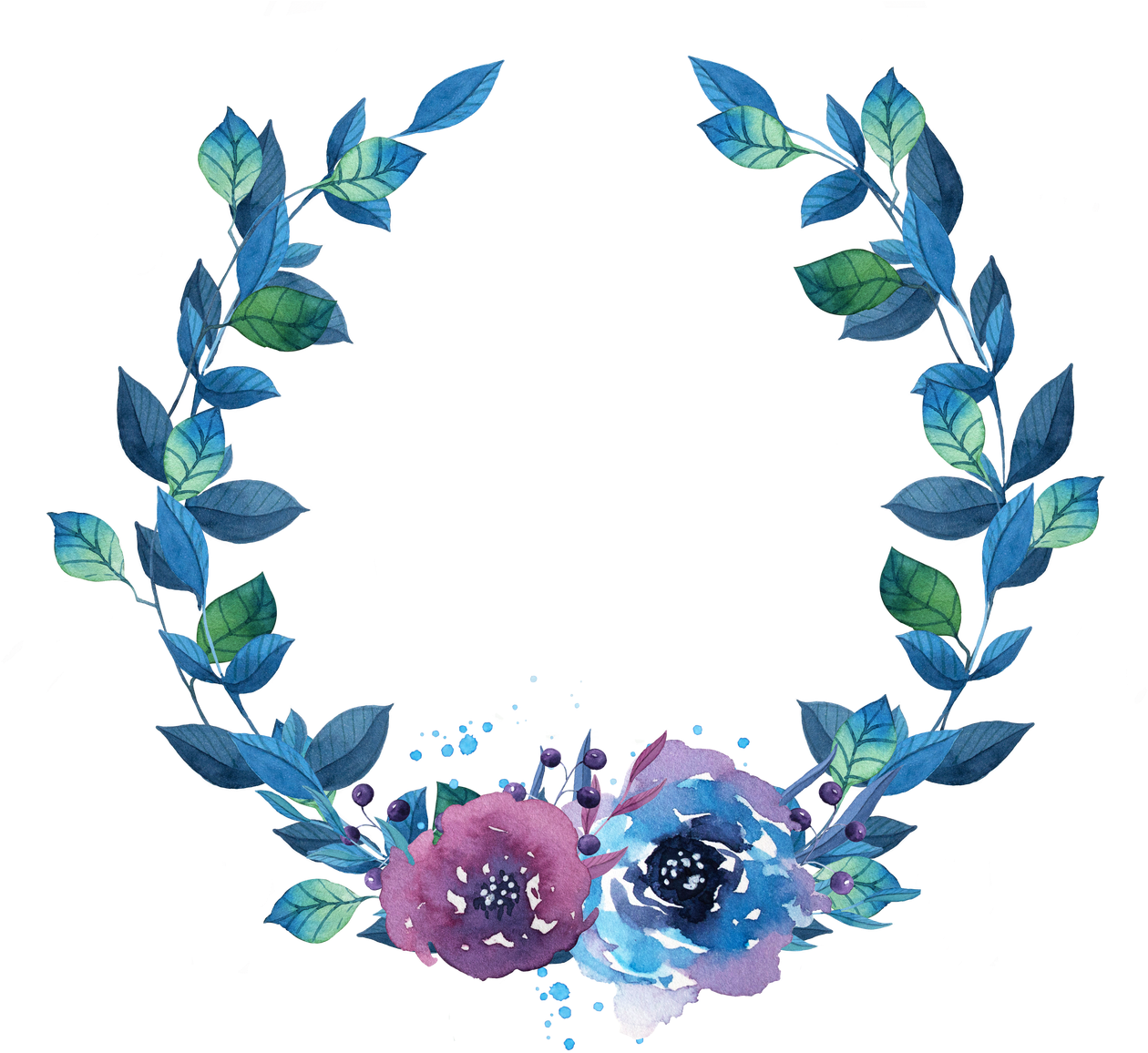 Transparent Watercolor Flower Wreath Pictures - Watercolor Flowers ...