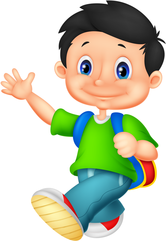 Happy Boy Student Cartoon