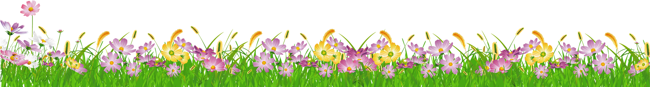 Grass Ground With Pink Flowers Png Clipart - Grass With Flowers Png ...