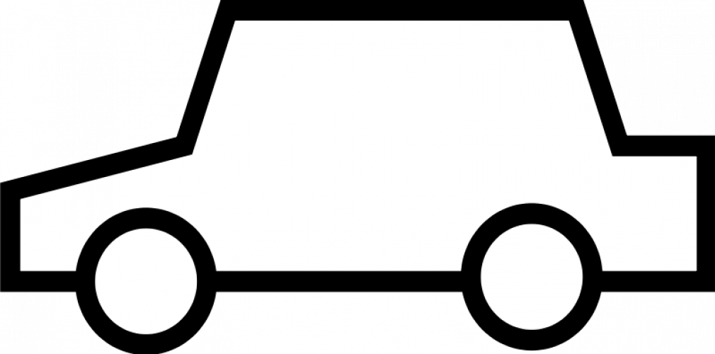 Simple Car Icon Vector Graphics - Car Outline Clipart Black And White ...