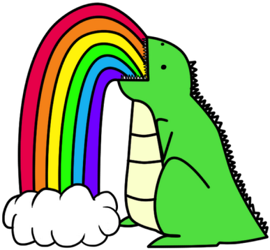 Unicorn Puke - Throwing Up Rainbows Gif - (400x379) Png Clipart Download