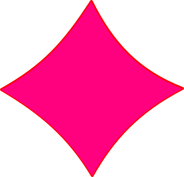 Pink Diamond Clip Art At Clker - Rhombus - (600x578) Png Clipart Download