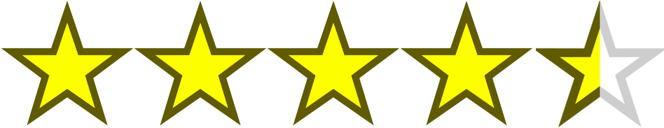 Sunset - 4 And A Half Stars Clipart - (950x200) Png Clipart Download