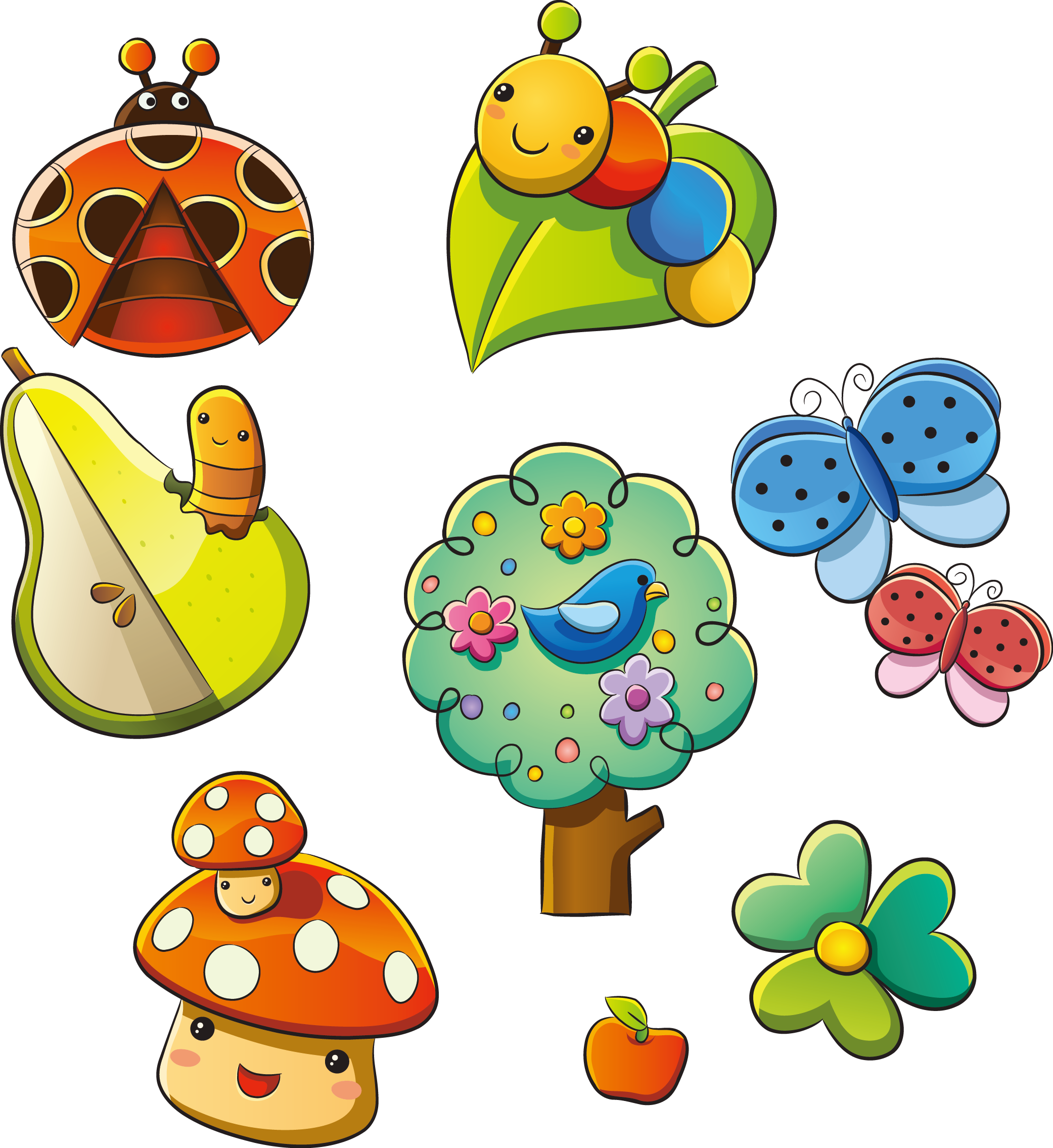 Insect Bee Drawing - Cute Insects Vector - (2083x2271) Png Clipart Download