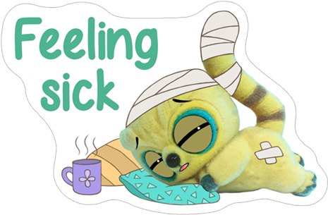 Sick Transparent Png Sticker - Cartoon - (490x317) Png Clipart Download