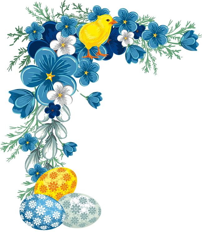 Easter Flower Border Clip Art