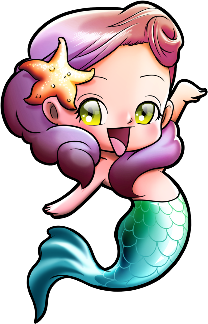 Cute - Cute Mermaid - (900x1273) Png Clipart Download