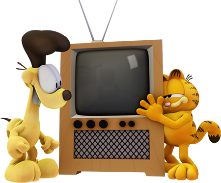 Garfield Tv - (450x373) Png Clipart Download