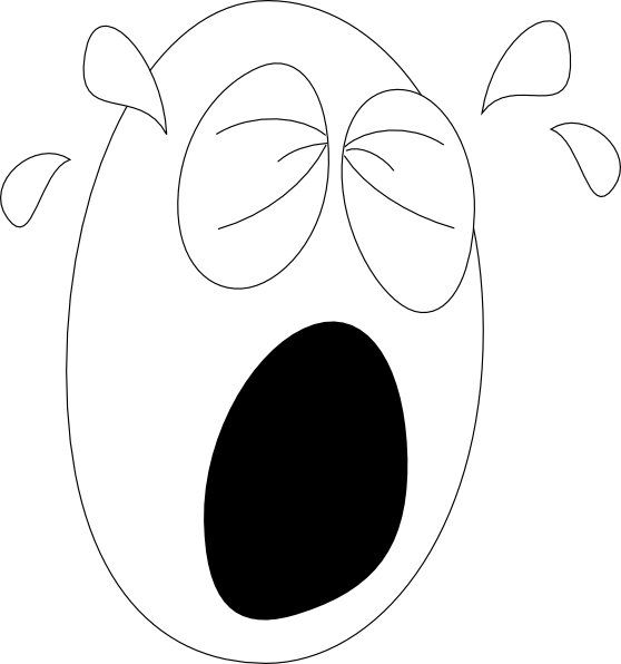 Crying Face For Coloring - Full Size PNG Clipart Images Download