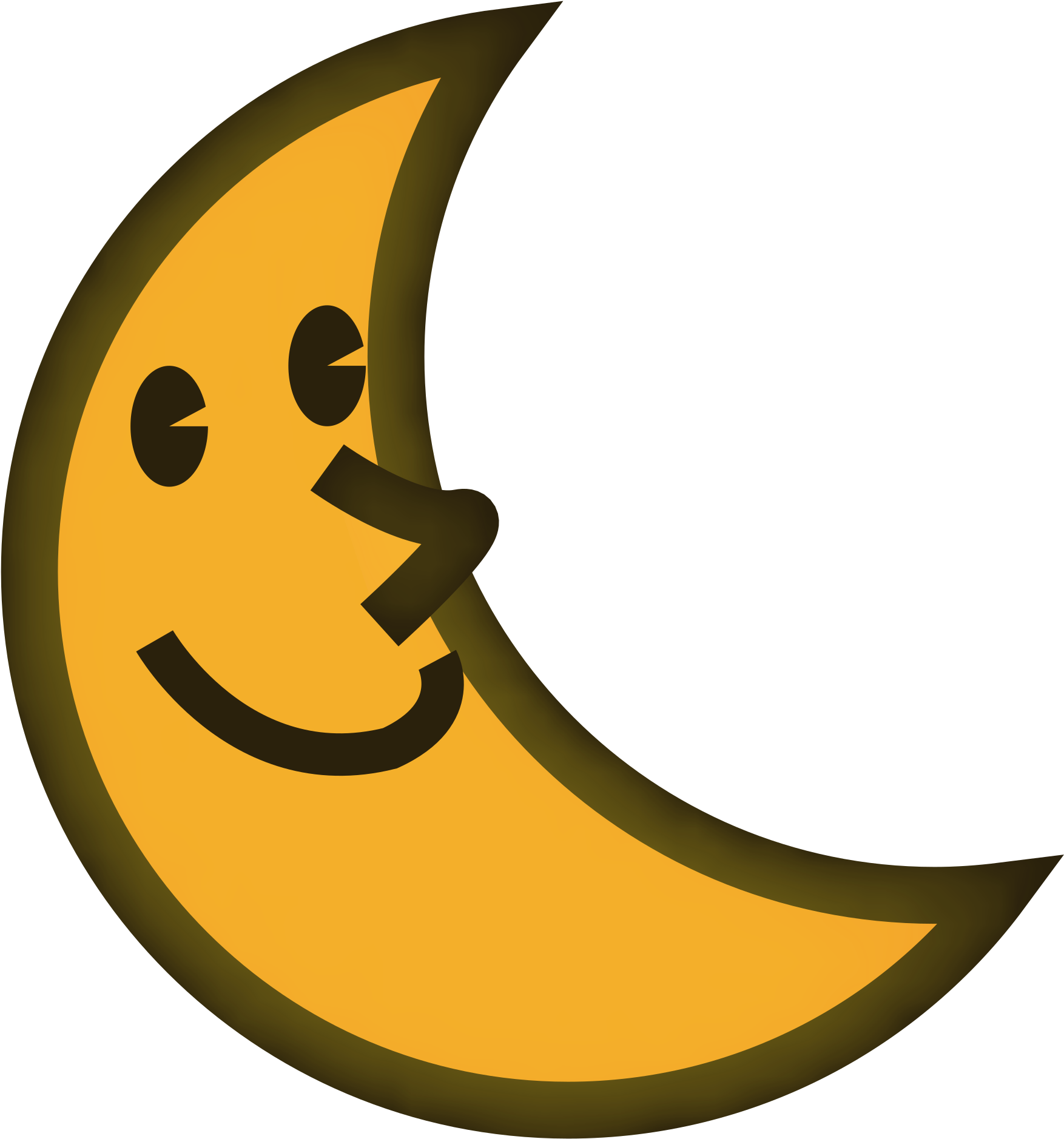 Crescent Moon Cartoon 16, - Crescent - (2000x2000) Png Clipart Download