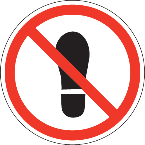 Iso Do Not Step Symbol Decal - Do Not Step Sign - (495x495) Png Clipart ...