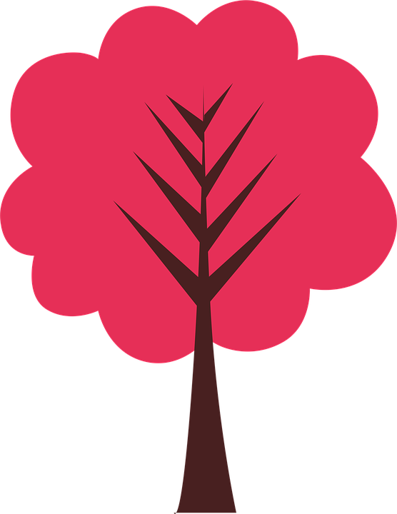 Tree, Branches, Red - Clip Art - (556x720) Png Clipart Download