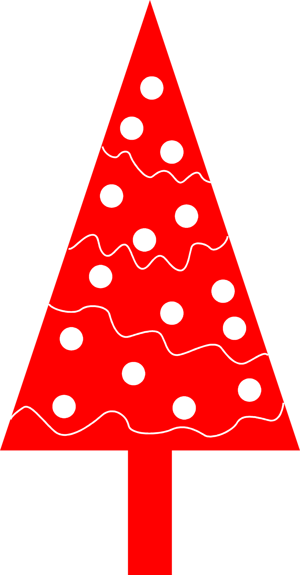 Free Christmas Tree Clipart - Triangle - (958x1835) Png Clipart Download