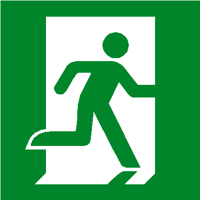 Running Man Right Sticker - Exit Sign - Full Size PNG Clipart Images ...