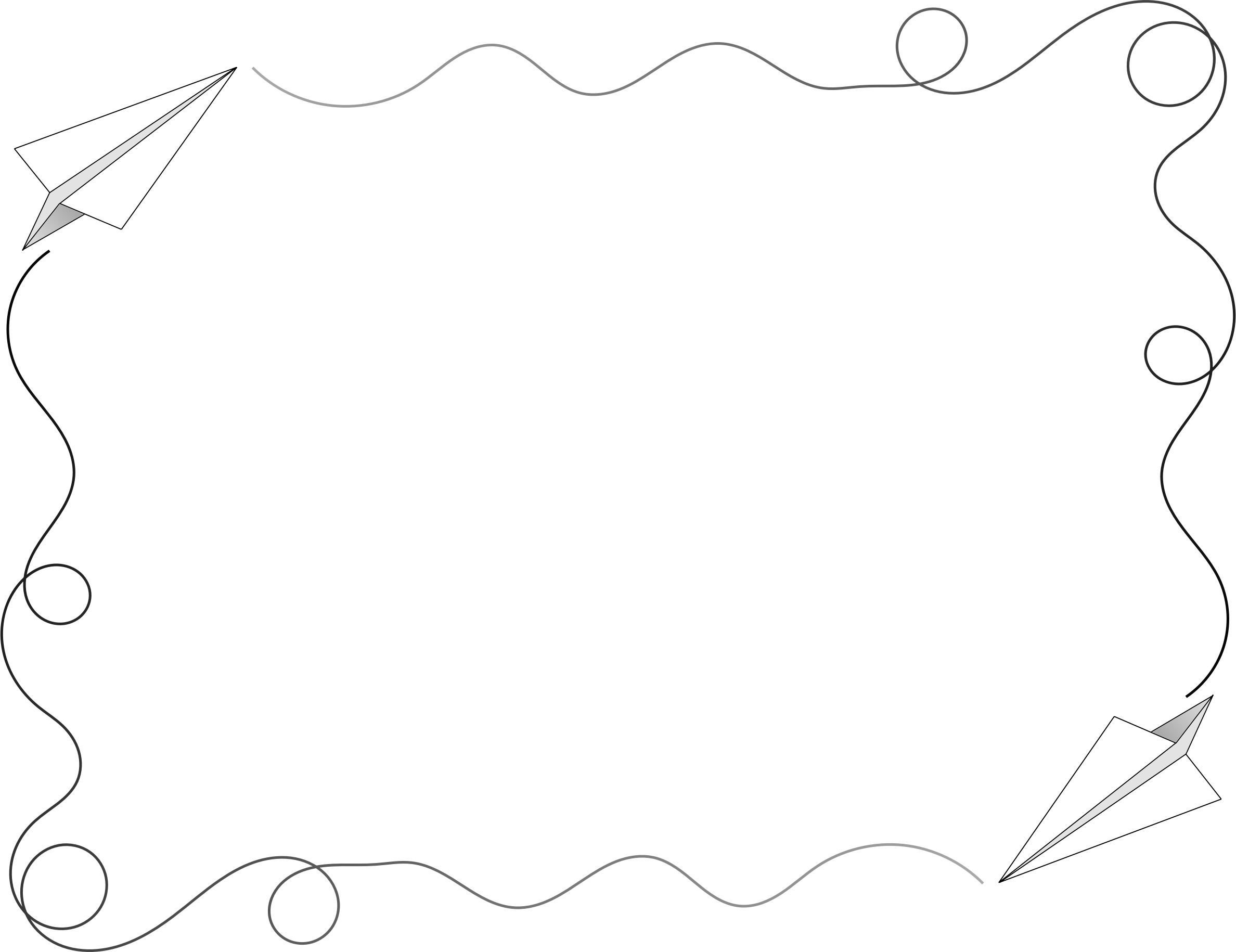 Paper Airplane Border By @arvin61r58, Paper Airplane - Line Art - Full ...