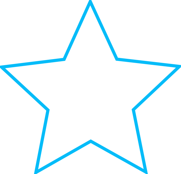 Star With Blue Outline - (600x577) Png Clipart Download