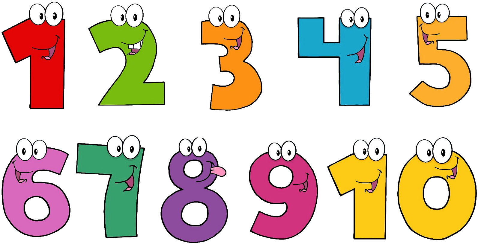 1 To 10 Numbers Transparent Background - 1 To 10 Numbers - (1600x901 ...