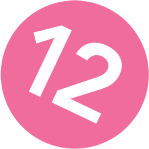 Red, Rounded,with Number 12 Clip Art At Clker - Number 12 Pink - Full ...
