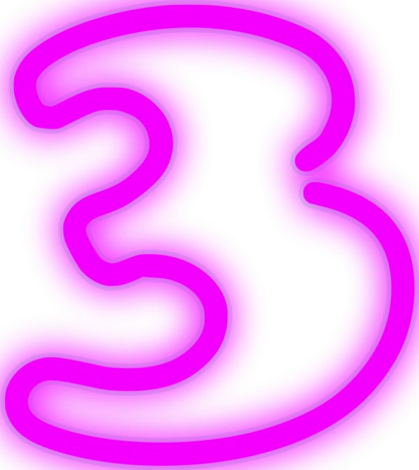 Neon Clipart - Number 3 Png Neon - (600x673) Png Clipart Download