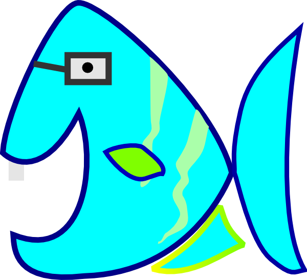 Fish Cartoon With Glasses - (600x547) Png Clipart Download