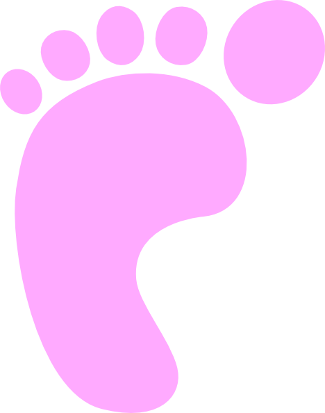 Left Pink Footprint Clip Art At Clker Com Vector Clip - Pink Foot Print ...