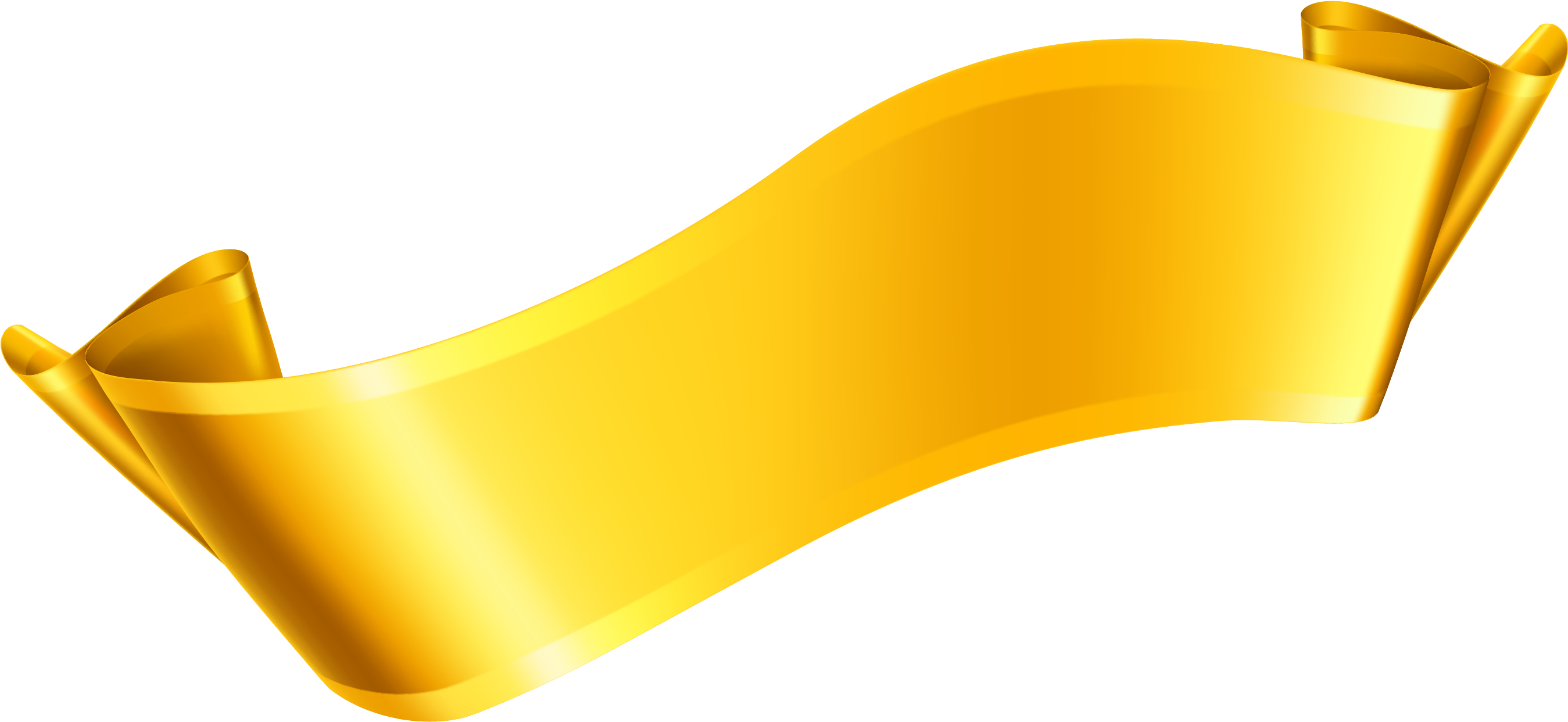 Yellow Ribbon Award Isolated - Gold Ribbon Png - (2864x1490) Png ...