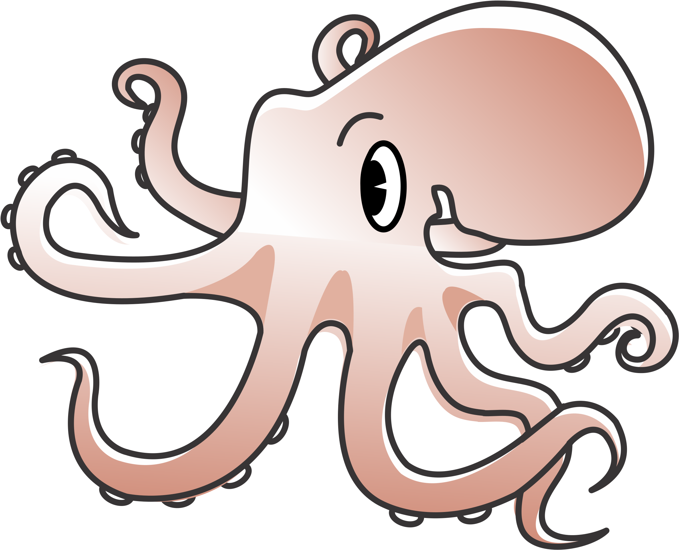 Octopus - Clip Art - (2400x1951) Png Clipart Download