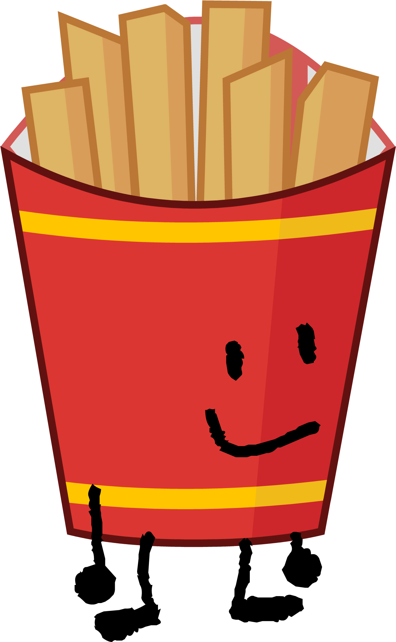 Fries - Bfdi Characters - (1376x2151) Png Clipart Download
