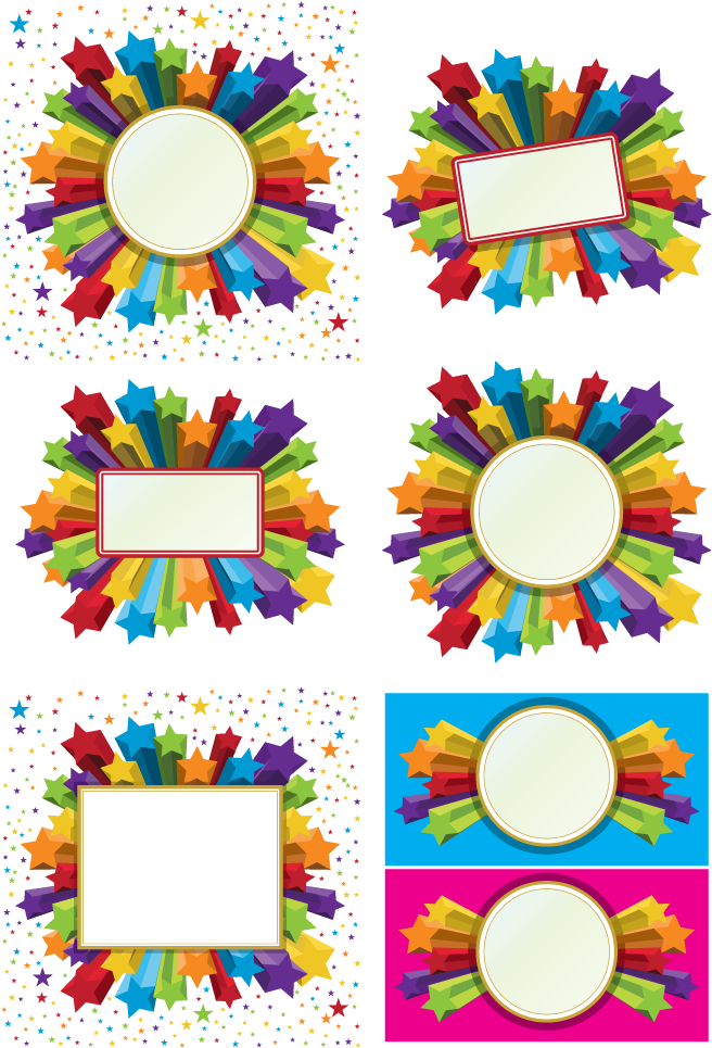 Celebration Clipart Star Vector - Multi Colored Star Border ...